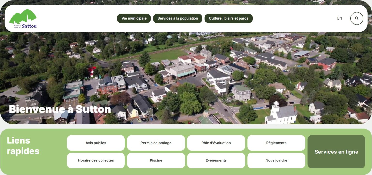 Le site web de la Ville de Sutton fait peau neuve! - Ville de Sutton